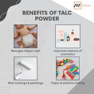 mGanna 100% Natural Talc Powder for Facial Make-up and Cosmetic formulations 0.5 LBS / 227 GMS