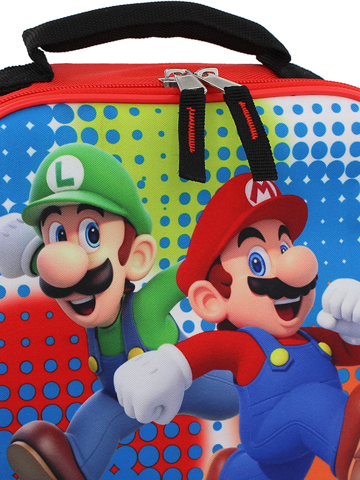 Super Mario Bros Boy's Girl's Soft Insulated School Lunch Box (One Size, Blue)