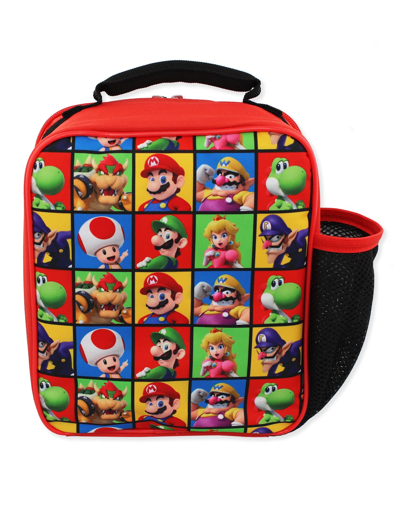 Super Mario Bros Boy's Girl's Soft Insulated School Lunch Box (One Size, Blue)