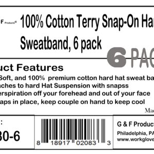 6 pc. Snap-On Hard Hat Sweatband, Cotton Made Hard Hat Liner, Reusable Hardhat sweatbands (Blue) 6 Pieces