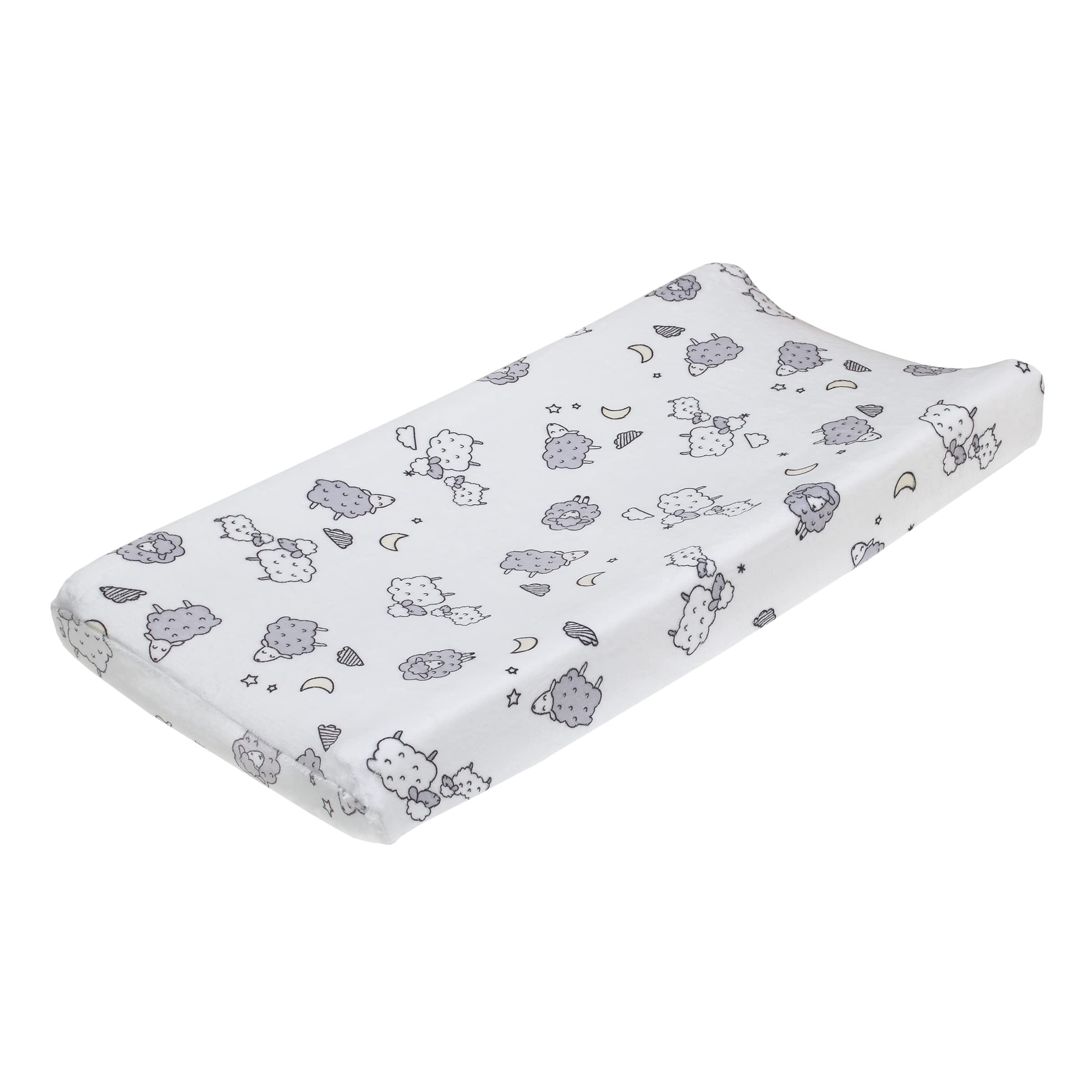 Carter's Sleepy Sheep White and Gray Lamb and Moon Super Soft Changing Pad Cover