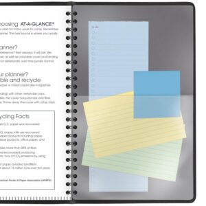 AT-A-GLANCE 2023-2024 Academic Planner, Daily, Quarter-Hourly Appointment Book, 5" x 8", Small, Pocket, Flexible Cover, Black (7080705)