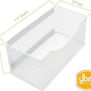 YBM HOME Mesh Magnetic Storage Basket Organizer with Extra Strong Magnets Holds Your Whiteboard and Locker Accessories, Perfect as Marker and Pencil Holder for Office, (16, White)