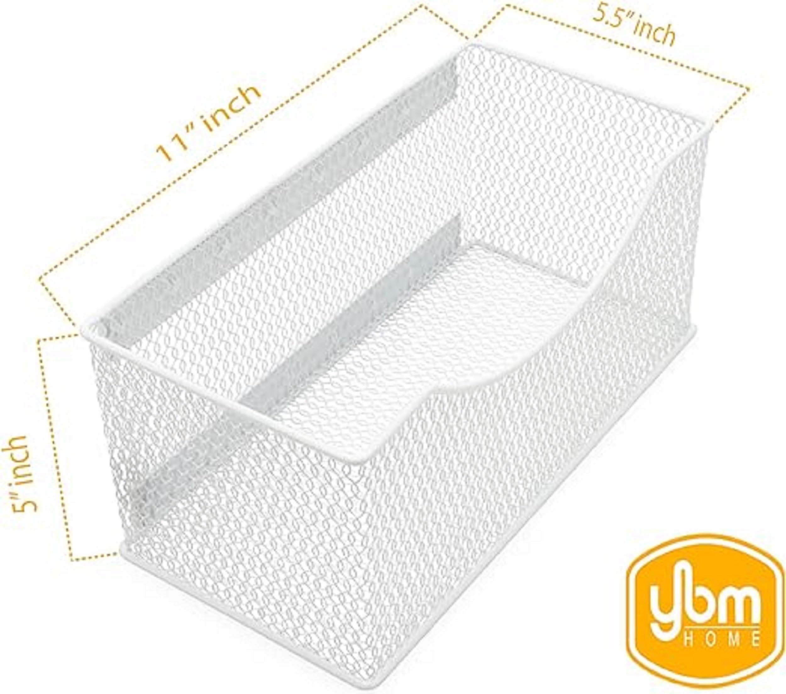 YBM HOME Mesh Magnetic Storage Basket Organizer with Extra Strong Magnets Holds Your Whiteboard and Locker Accessories, Perfect as Marker and Pencil Holder for Office, (16, White)