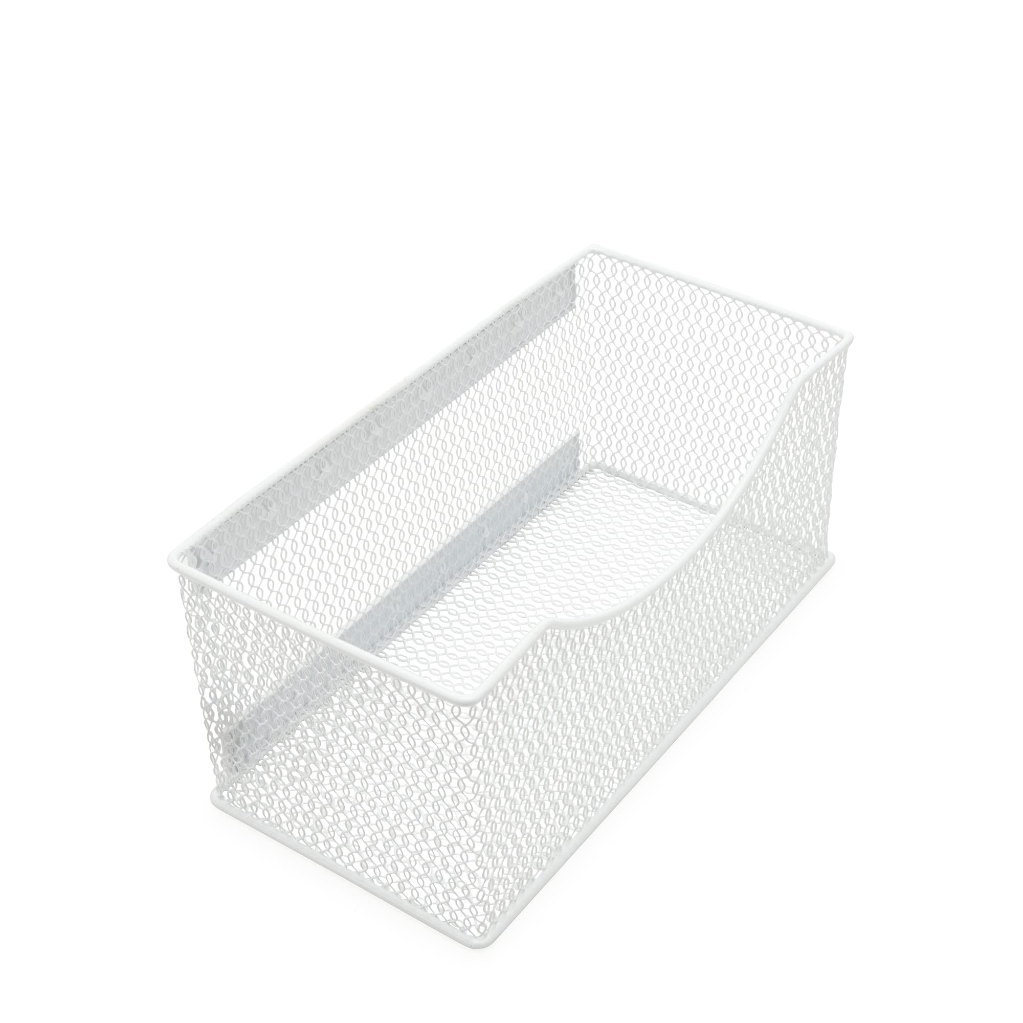 YBM HOME Mesh Magnetic Storage Basket Organizer with Extra Strong Magnets Holds Your Whiteboard and Locker Accessories, Perfect as Marker and Pencil Holder for Office, (16, White)