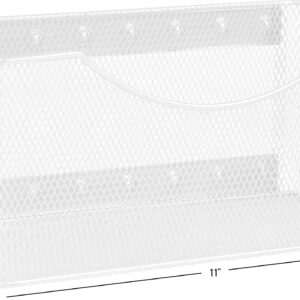 YBM HOME Mesh Magnetic Storage Basket Organizer with Extra Strong Magnets Holds Your Whiteboard and Locker Accessories, Perfect as Marker and Pencil Holder for Office, (16, White)