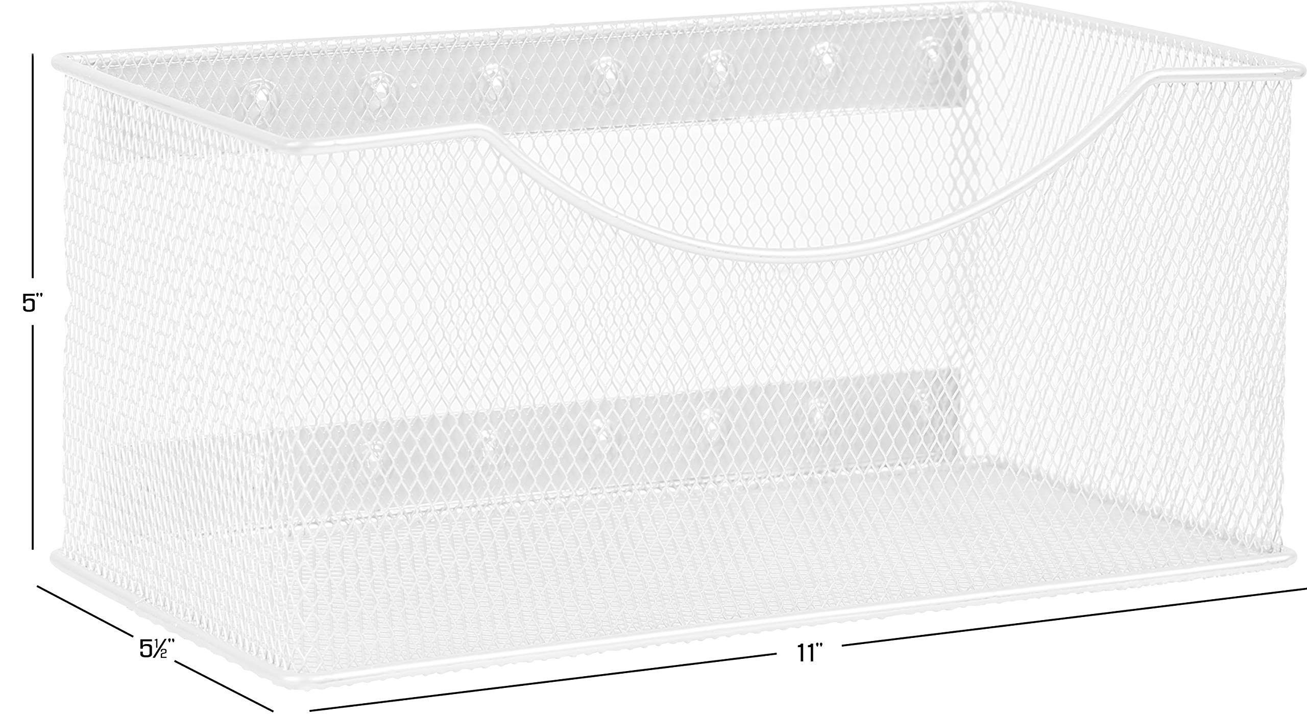 YBM HOME Mesh Magnetic Storage Basket Organizer with Extra Strong Magnets Holds Your Whiteboard and Locker Accessories, Perfect as Marker and Pencil Holder for Office, (16, White)