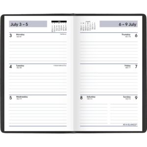 AT-A-GLANCE 2023-2024 Academic Pocket Calendar, Weekly Planner, 3-1/2" x 6", Flexible Cover, DayMinder, Black (AY4800)