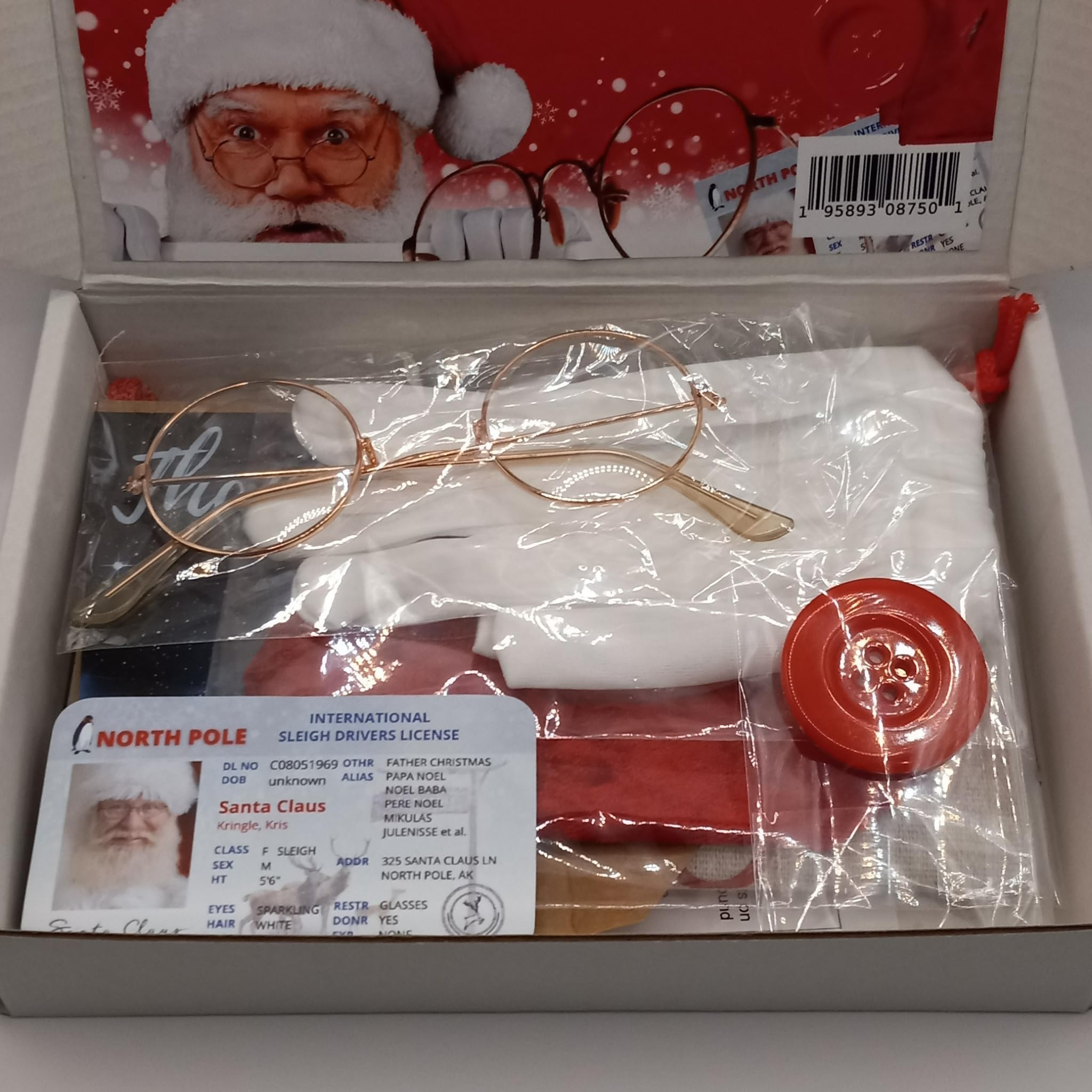 Santa Evidence Kit - Proof of Santa, Santa License, Santa Button, Lost Glove for Kids Christmas