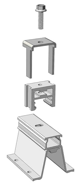 End Clamp MageBracket CL Mounting Kit for Solar Module Panel Mounting Racking Installation on Corrugated Metal Roof