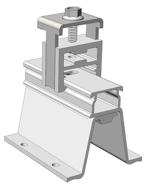 End Clamp MageBracket CL Mounting Kit for Solar Module Panel Mounting Racking Installation on Corrugated Metal Roof