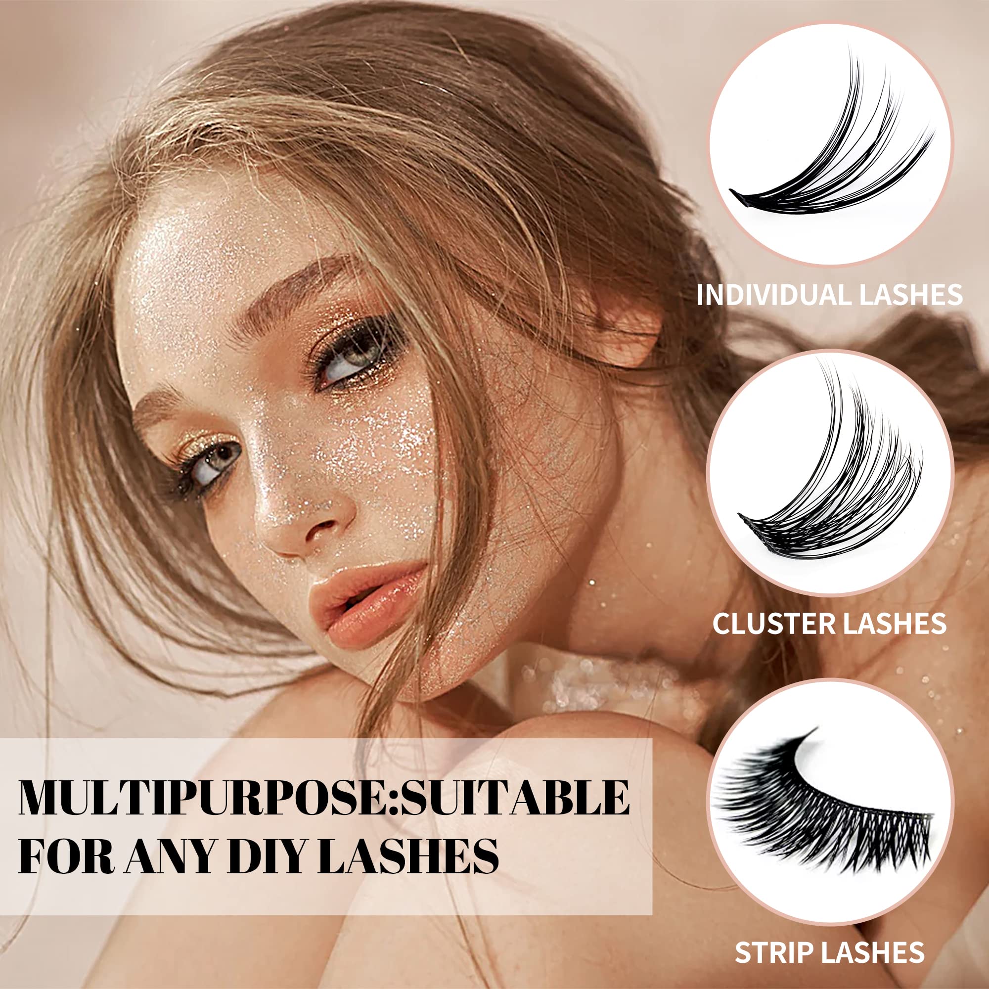 GEMERRY Lash Bond and Seal Cluster Lash Glue for Individual Lashes Long Retention 48-72 Hours Waterproof Individual Lash Glue for Lash Clusters DIY Eyelash Extensions Glue at Home