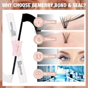 GEMERRY Lash Bond and Seal Cluster Lash Glue for Individual Lashes Long Retention 48-72 Hours Waterproof Individual Lash Glue for Lash Clusters DIY Eyelash Extensions Glue at Home