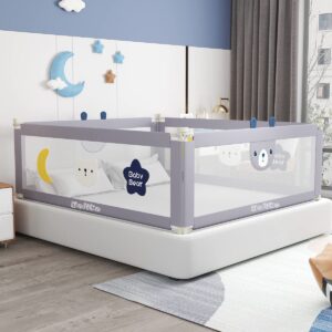 cutebear bed rails for toddlers - 60" 70" 80" extra long baby bed rail guard (3 sides: perfect for california king bed, include 3 sides)