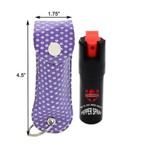 Fightsense Self Defense Pepper Spray Keychain and Personal Safety Alarm Keychain Set Combo Pack for Women Self Defense, 130db Loud Siren with LED Flashlight for Women,Children, Elders (Purple)