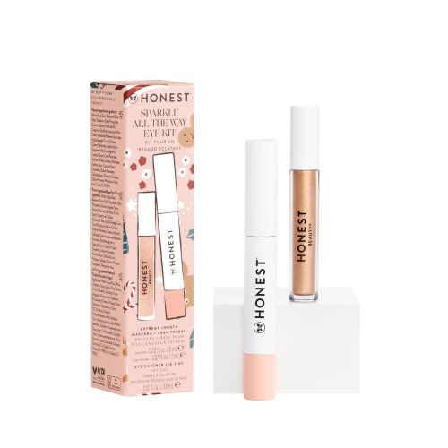 Honest Beauty Sparkle all the Way Eye Kit | Full Size Extreme Length Mascara + Eye Catcher Lid Tint, Pay Day | Cruelty Free