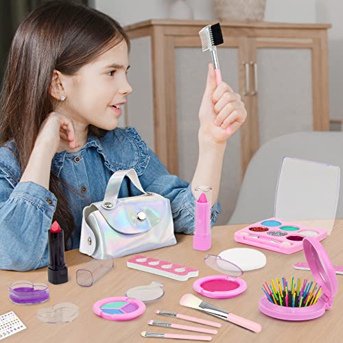 18INDC 18 Inch Girl Doll Accessories Make Up Pretended Toys Set, Washable Makeup Beauty Set Toys for Girl Doll Dress Up Sets for Girls 3-8 Years Old (Doll Not Included)