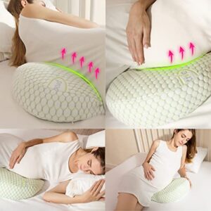 WAYDA Pregnancy Pillows, Pregnant Pillows for Sleeping, Maternity Pillows for Pregnant Women, Soft Body Pillow with Detachable and Adjustable Pillow Cover Support for Back, Hips, Belly, Legs