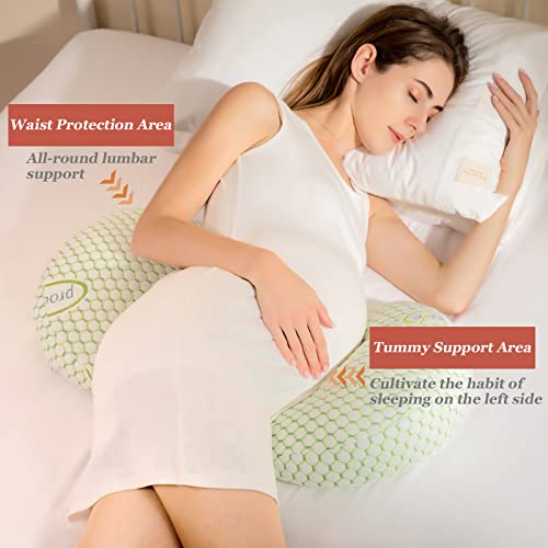 WAYDA Pregnancy Pillows, Pregnant Pillows for Sleeping, Maternity Pillows for Pregnant Women, Soft Body Pillow with Detachable and Adjustable Pillow Cover Support for Back, Hips, Belly, Legs