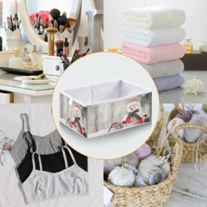 Kigai Christmas Snowman Cube Storage Bins - 11x11x11 in Large Foldable Cubes Organizer Storage Basket for Home Office, Nursery, Shelf, Closet