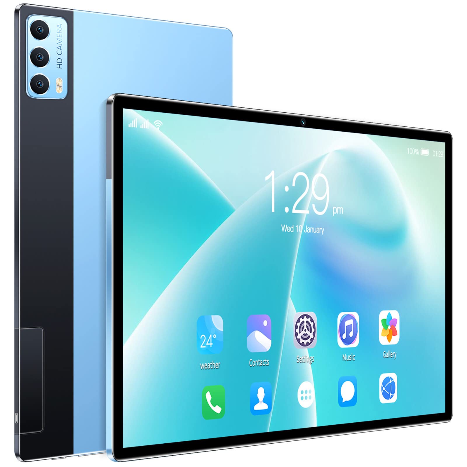 10 Inch HD Android Tablet - 1g+16g WiFi Call Game Dual Camera Hd Display, 24.0 Million Hd Rear Cameras + 48mp Front Camera Android 6.0 Dual Card 4000mah Large Capacity Battery (Blue)