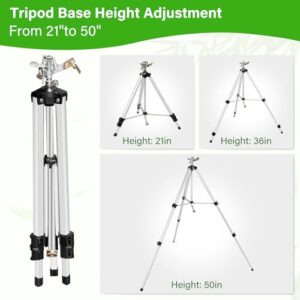 Heavy Duty Impact Sprinkler on Tripod Base, Tripod Sprinkler for Yard Large Area, Extra Tall 360 Degree Rotating Lawn Sprinkler with Brass Nozzle, Waters Up to 90 Ft,Legs Extend Up to 50"