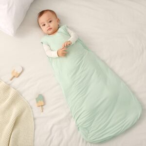 Unisex Baby Viscose from Bamboo Sleep Sack 1.0 TOG Sleeping Bag Infant Boys Girls Wearable Blankets (Grey, 6-18 Months)