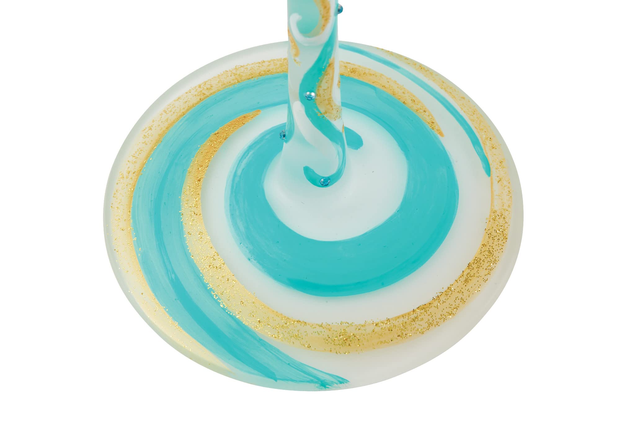 Enesco Designs by Lolita Riding the Waves Hand-Painted Artisan Wine Glass, 15 Ounce, Multicolor