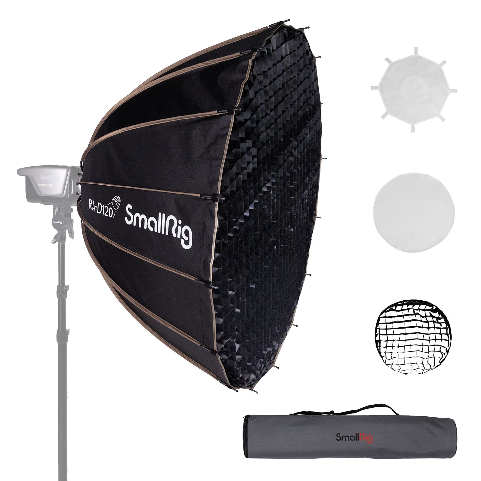 SMALLRIG Parabolic Softbox Quick Release, Parabolic Softbox, Compatible with SmallRig RC 120D/RC 120B/RC 220D/RC220B and Other Bowens Mount Light (47.2inch/120cm) 4140