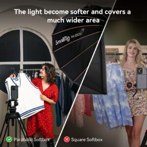 SMALLRIG Parabolic Softbox Quick Release, Parabolic Softbox, Compatible with SmallRig RC 120D/RC 120B/RC 220D/RC220B and Other Bowens Mount Light (47.2inch/120cm) 4140