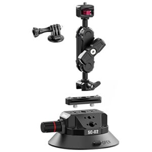 ulanzi sc-02 suction mount magic arm bracket for dslr cameras for gopro action camera video shooting