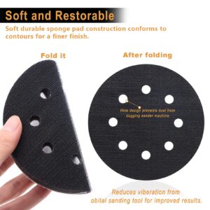 SIJDIEE 3 Pack Interface Pads, 5 Inch Hook and Loop Soft Density Sponge Cushion Buffer Backing Pad, Foam Sanding Interface Pads for Orbital Sander Automotive Woodworking Polishing