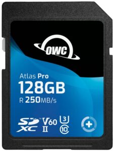 owc atlas pro 128gb sdxc uhs-ii v60 media card