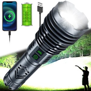 rechargeable flashlights 990000 high lumens,xhp160.6 super bright led flashlight,tactical powerful waterproof handheld flashlights with zoomable 6 modes for emergencies camping