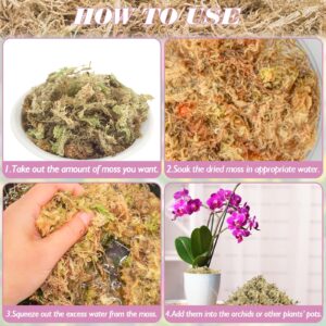 Halatool 3.3LBS Natural Sphagnum Moss for Plants 60 QT Premium Peat Moss Dried Long Fiber Orchid Moss for Orchid Repotting Carnivorous Succulents Garden Flowers Crafts Terrarium and Reptiles