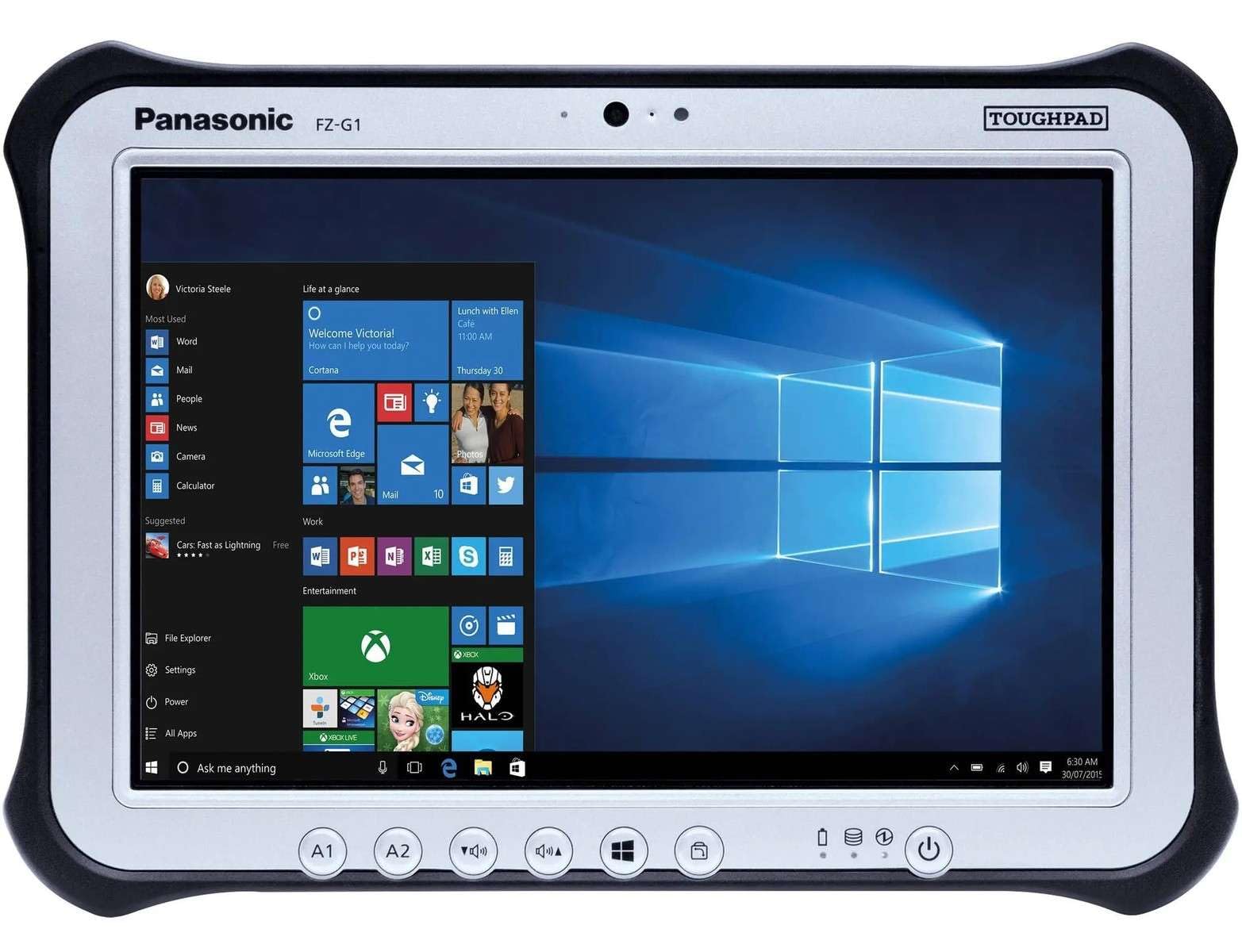 Panasonic Toughpad G1, FZ-G1 MK4, Intel Core i5-6300U @2.40GHz, 10.1" Multi Touch + Digitizer, 256GB SSD, 8GB, Bar code Reader, Webcam, Rear Cam, Win10 Pro (Renewed)