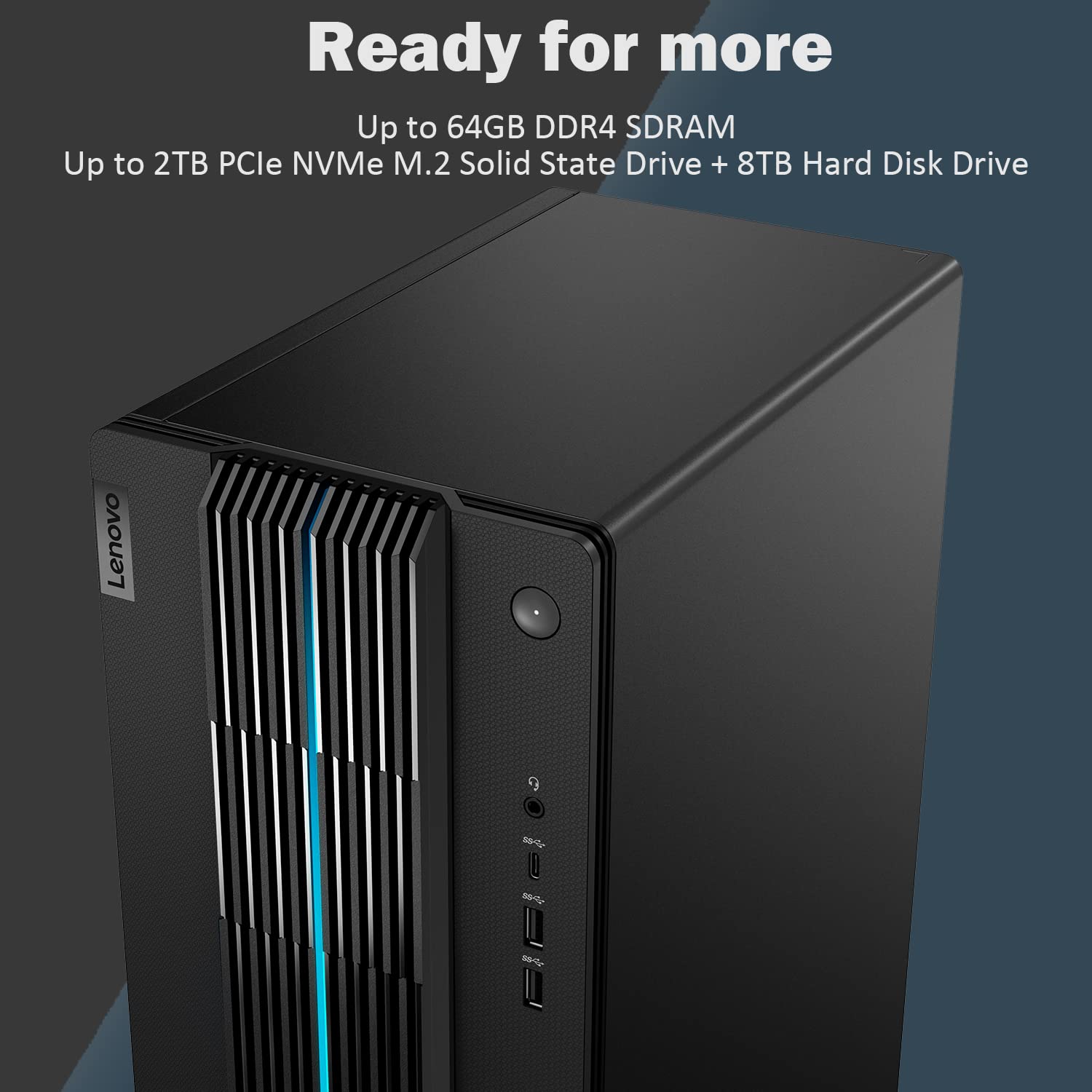 Lenovo IdeaCentre 5i Gaming Desktop, 12th Gen Intel Core i7-12700, Geforce RTX 3060, 64GB RAM, 1TB PCIe SSD + 2TB HDD, Wi-Fi 6, DisplayPort, HDMI, Windows 11 Home, Black