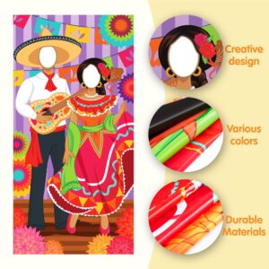 JOYIN 36x72ft Cinco de Mayo Couple Photo Door Banner, Fiesta Theme Photography Backdrop, Fiesta Photo Booth Background for Mexican Theme Birthday Party Supplies, Mexican Decoration, Taco Tuesday Event