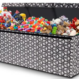 Large Toy Box, Toy Box for Boys, Toy Box Storage Chest, Collapsible Sturdy Storage Bins with Lids, Large Kids Toy Box Storage Chest Organizer for Nursery Room, Playroom, Closet, 40.6X16.5X14.2 In