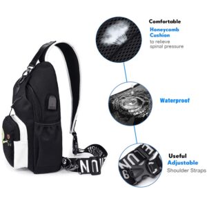 Junlion Sling Bag, Crossbody Shoulder Bag for Mens Women Multipurpose Daypacks Chest Bag Skull