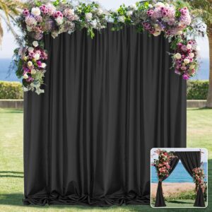 black backdrop curtain for party black background curtains rod pocket backdrop drapes panels fabric curtain backdrop black birthday party decor for boys teens men,5ft x 10ft, 2 panels