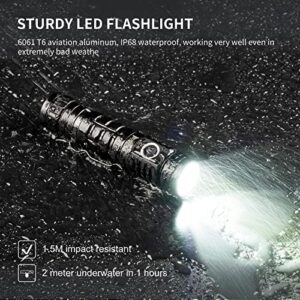 WUBEN C2 Rechargeable LED Flashlights 2000 High Lumens, Pocket Flashlight with Power Bank, 7 Modes Flash Light, IP68 Waterproof Tactical Flashlight for Emergencies, Outdoor