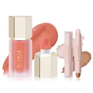 kimuse soft cream blush makeup & 2 color dual cream contour stick