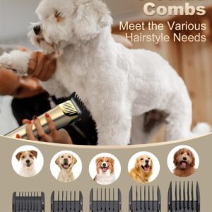 oneisall Dog Clippers for Grooming for Heavy Thick Coat, 2 Speed Low Noise Dog Grooming Kit Rechargeable Cordless Dog Trimmers with Metal Blade for Dogs,Pets