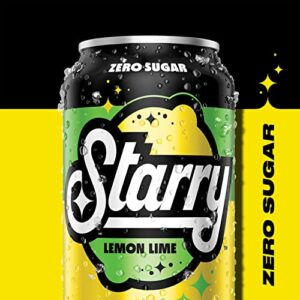 Starry Zero Sugar Lemon Lime Soda, Caffeine Free, Mini Cans, 7.5 Ounce (Pack of 10)