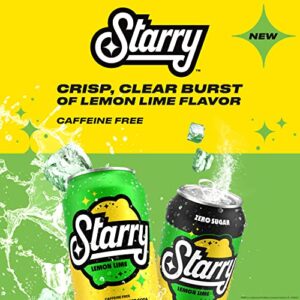 Starry Zero Sugar Lemon Lime Soda, Caffeine Free, Mini Cans, 7.5 Ounce (Pack of 10)