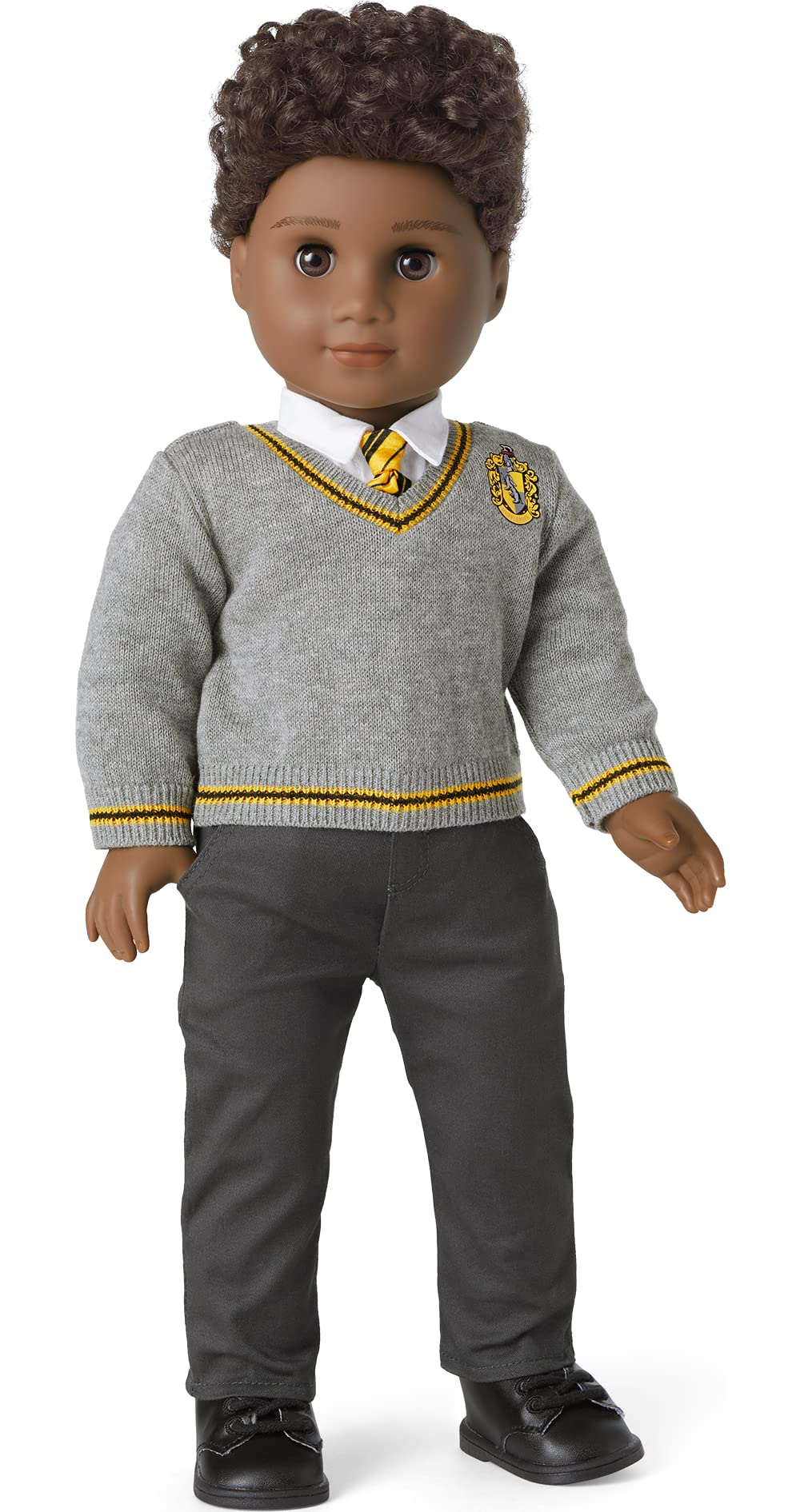 American Girl Harry Potter 18-inch Doll Hufflepuff Outfit with Sweater and Scarf Featuring House Crest, For Ages 6+