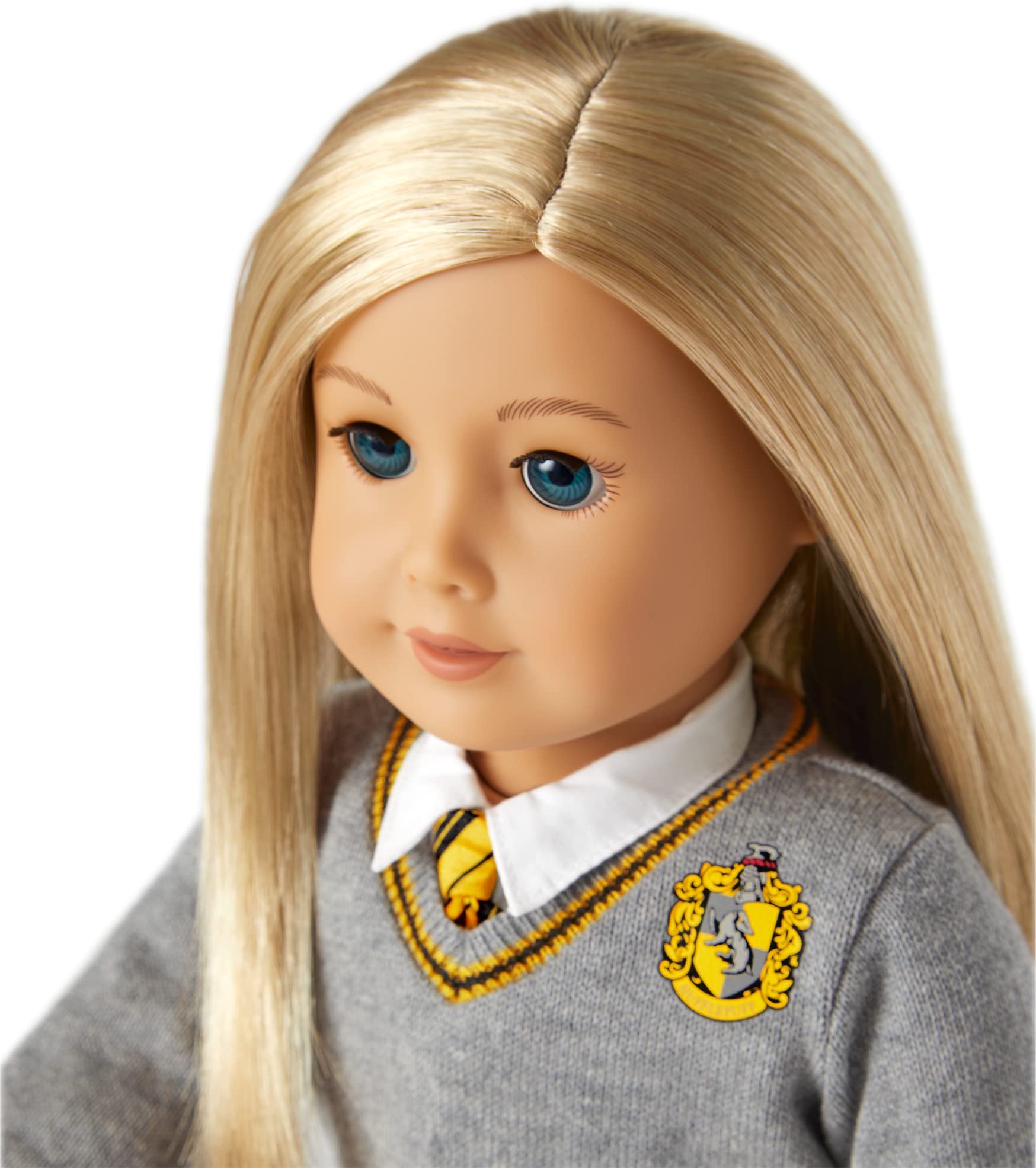 American Girl Harry Potter 18-inch Doll Hufflepuff Outfit with Sweater and Scarf Featuring House Crest, For Ages 6+