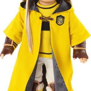 American Girl Harry Potter 18-inch Doll Hufflepuff Quidditch Uniform Outfit with Robe Featuring House Crest, For Ages 6+