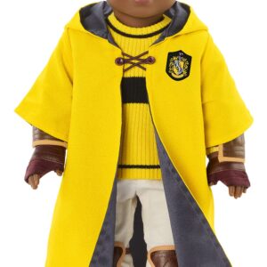 American Girl Harry Potter 18-inch Doll Hufflepuff Quidditch Uniform Outfit with Robe Featuring House Crest, For Ages 6+